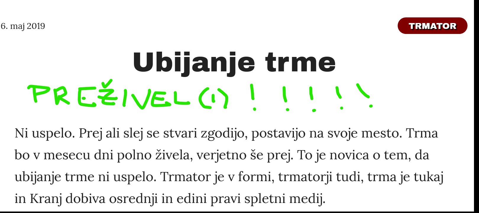 Trmo po petih letih nenadoma "odkril" Miran Lesjak...kdo mu je šepetal v uho? | Trma.si