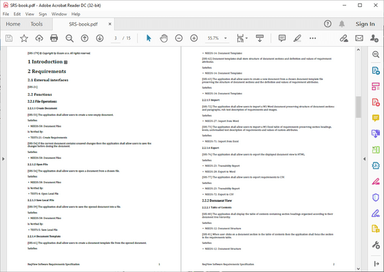 Export Documents to PDF | ReqView