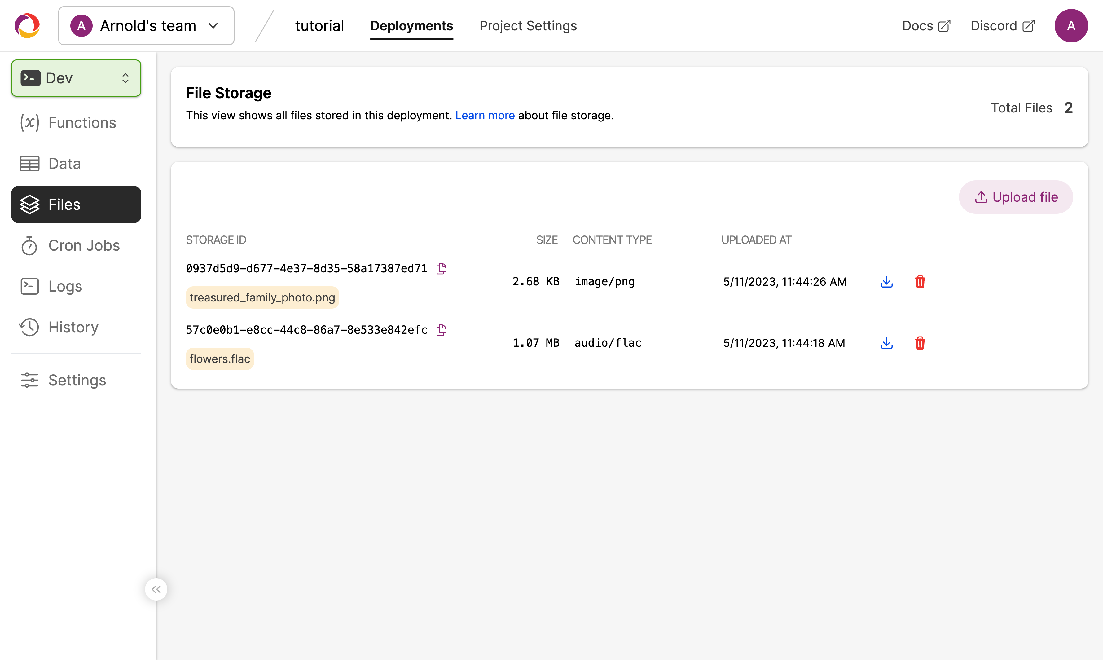 File Storage | Convex Developer Hub