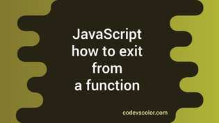 How to exit from a function in JavaScript - CodeVsColor