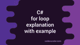 Introduction to for loop in C# - CodeVsColor