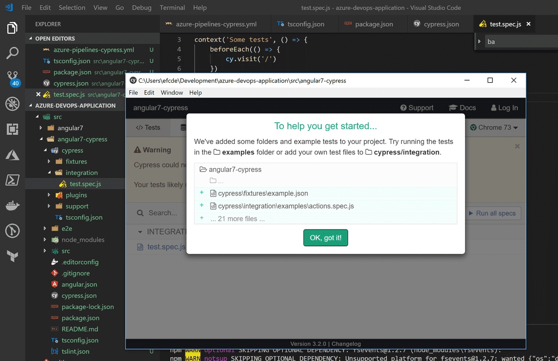 Angular 7 with Cypress and Azure DevOps Build Pipeline | Oliver Coding