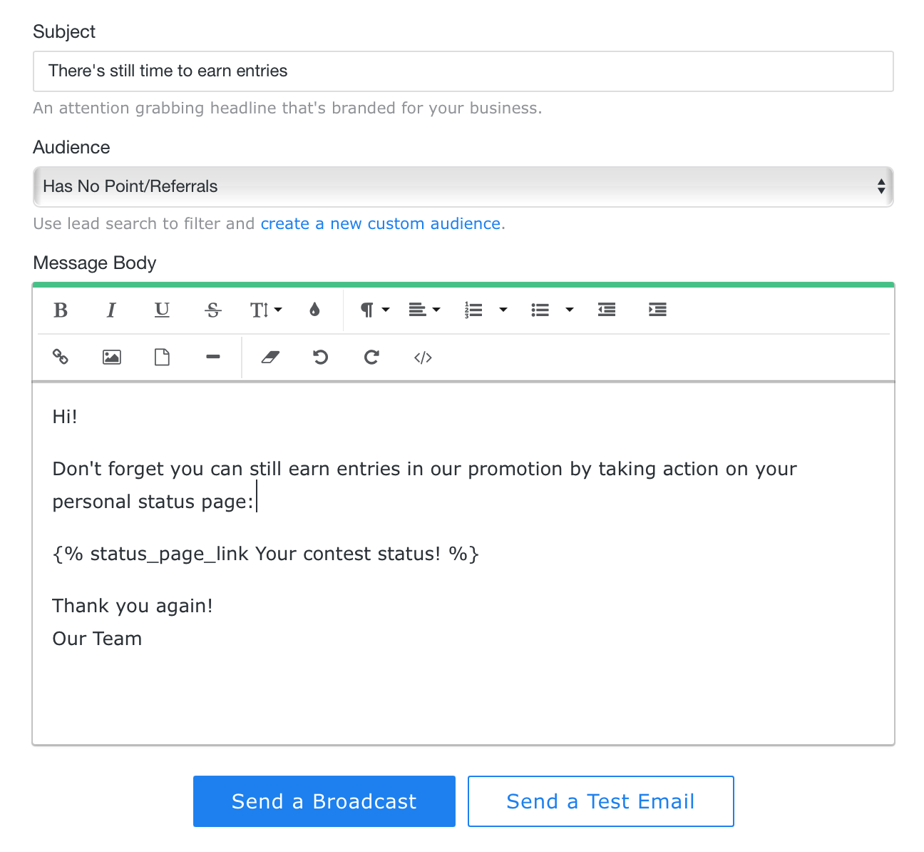 Automated Contest Emails | KickoffLabs