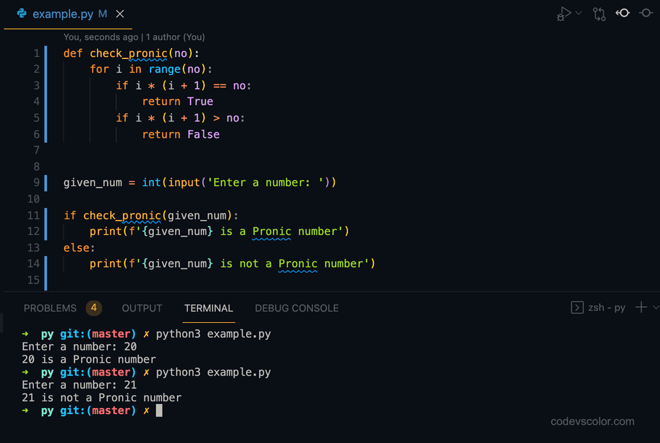 2 Ways To Check If A Number Is Pronic Number Or Not In Python Codevscolor