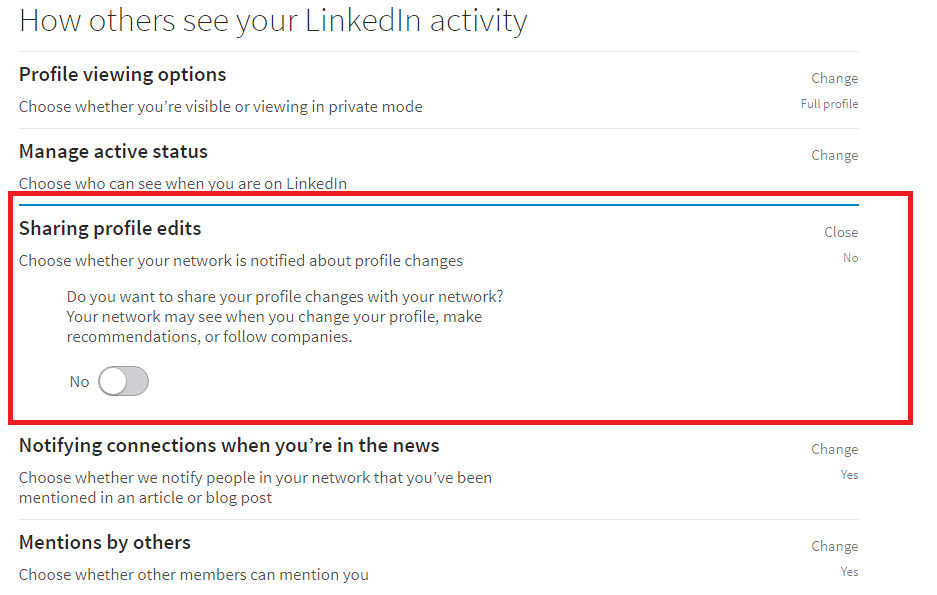 How to Control Who Sees Your Activity Feed In LinkedIn | Covve