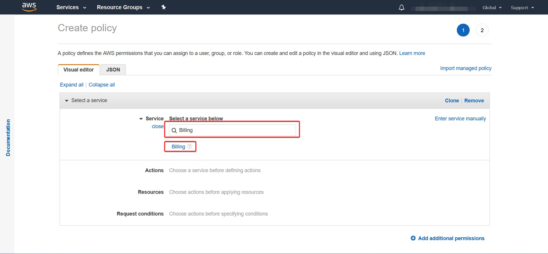 Add a billing admin user to secure an AWS root account