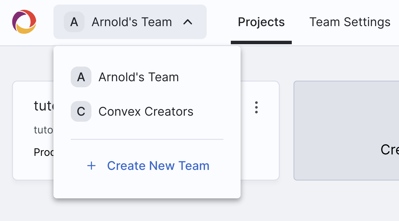 Teams | Convex Developer Hub