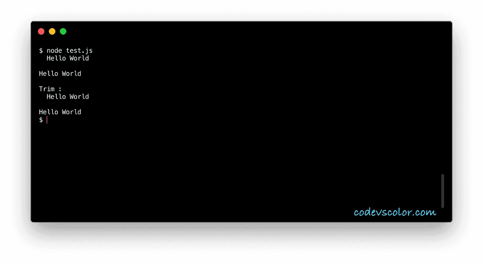 How to trim a string in JavaScript with examples - CodeVsColor