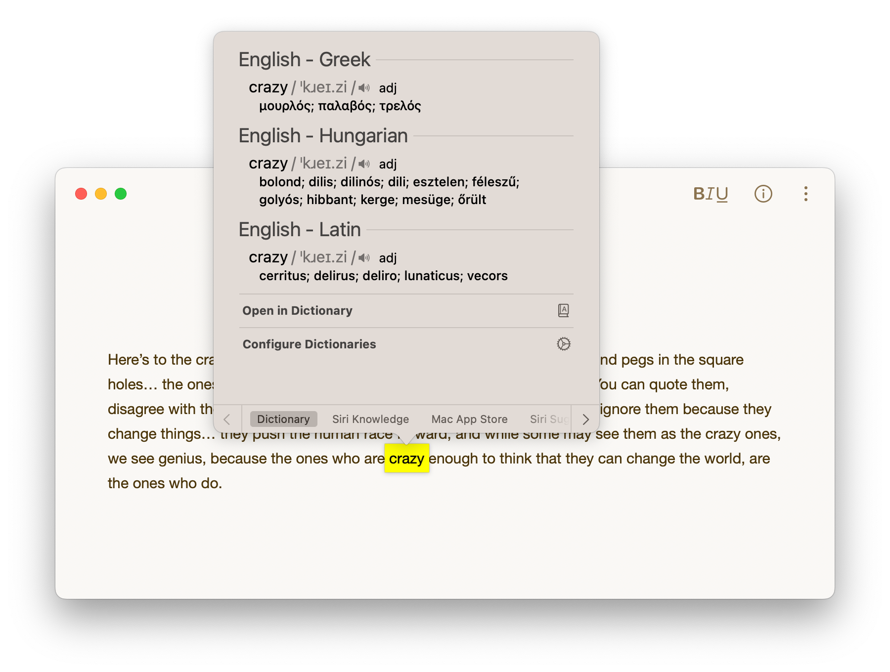 Dictionaries for Mac