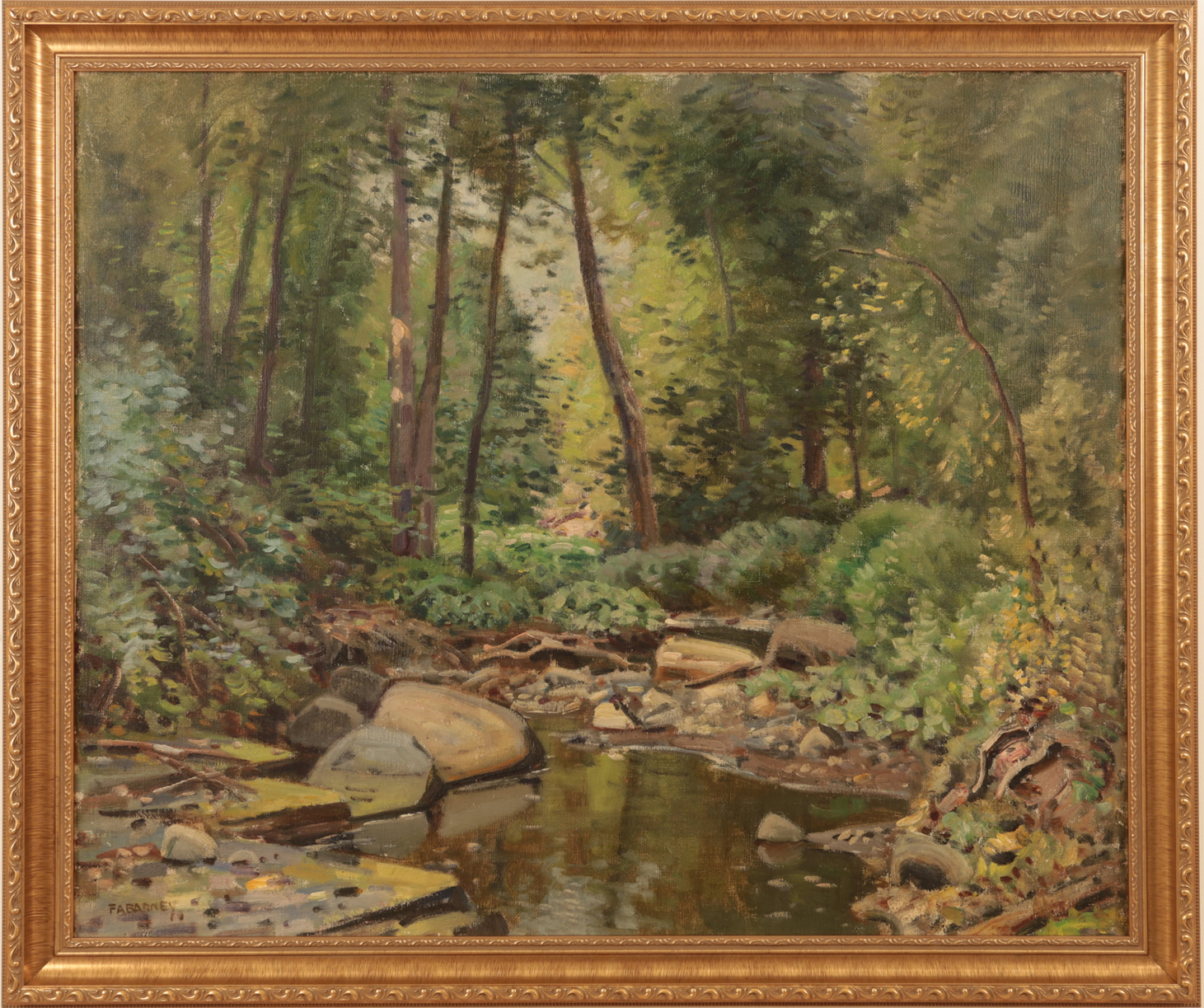 Frank A. Barney - An Adirondack Stream Painting For Sale