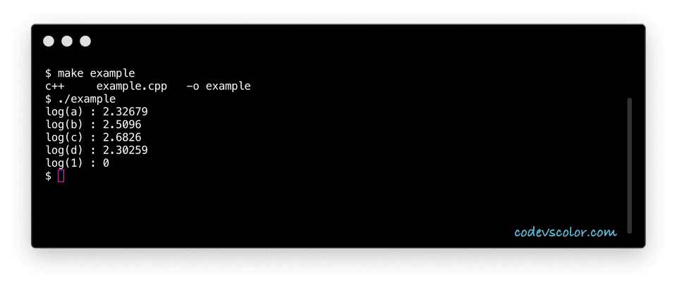 log function in C++ explanation with example - CodeVsColor