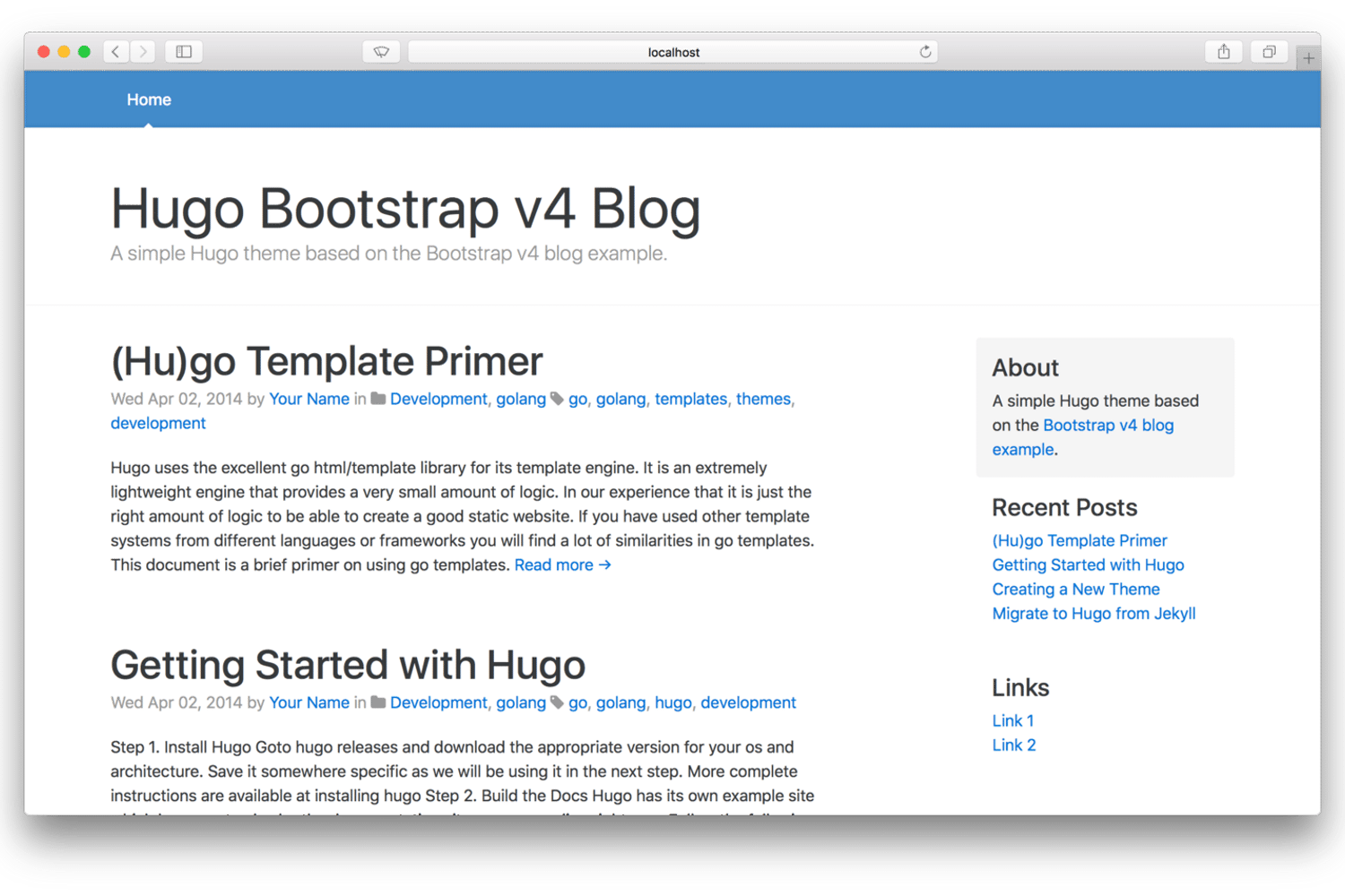 Hugo Theme Bootstrap4 Blog | Hugo Themes