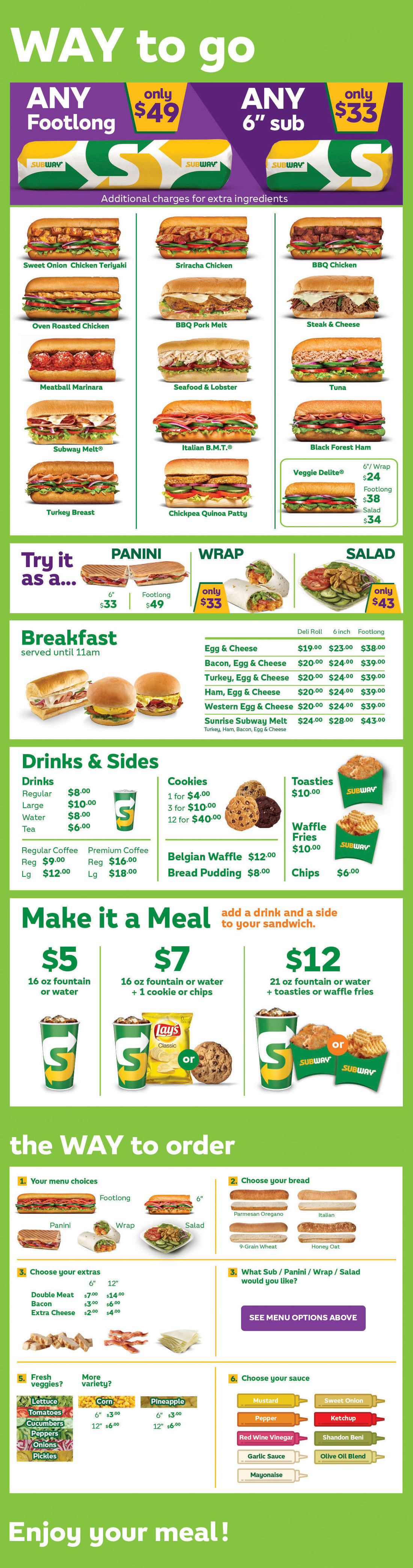 Menu - Subway Trinidad and Tobago