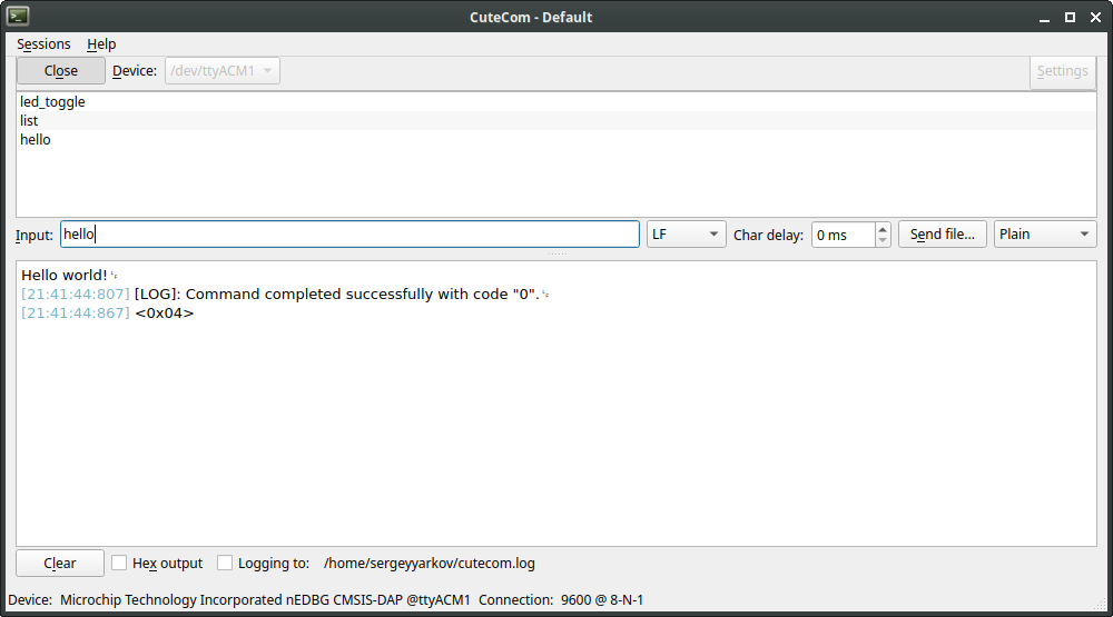 Using the WebSerial API to communicate with the microcontroller