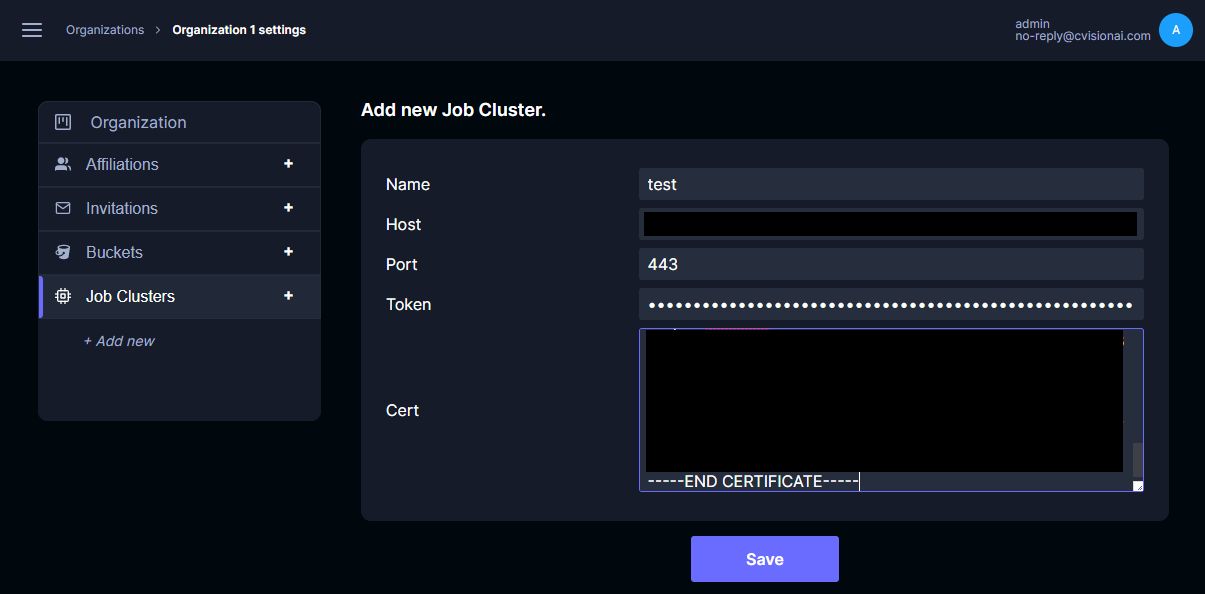 Job clusters | Tator