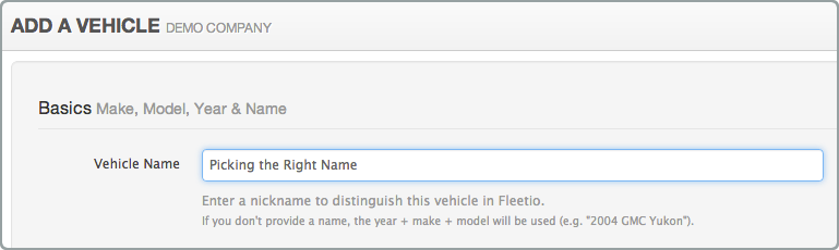 Fleet Vehicle Numbering/Naming Conventions - Fleetio