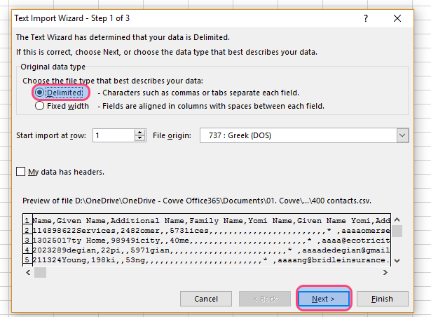 How to process a Google contacts .csv export in excel | Covve