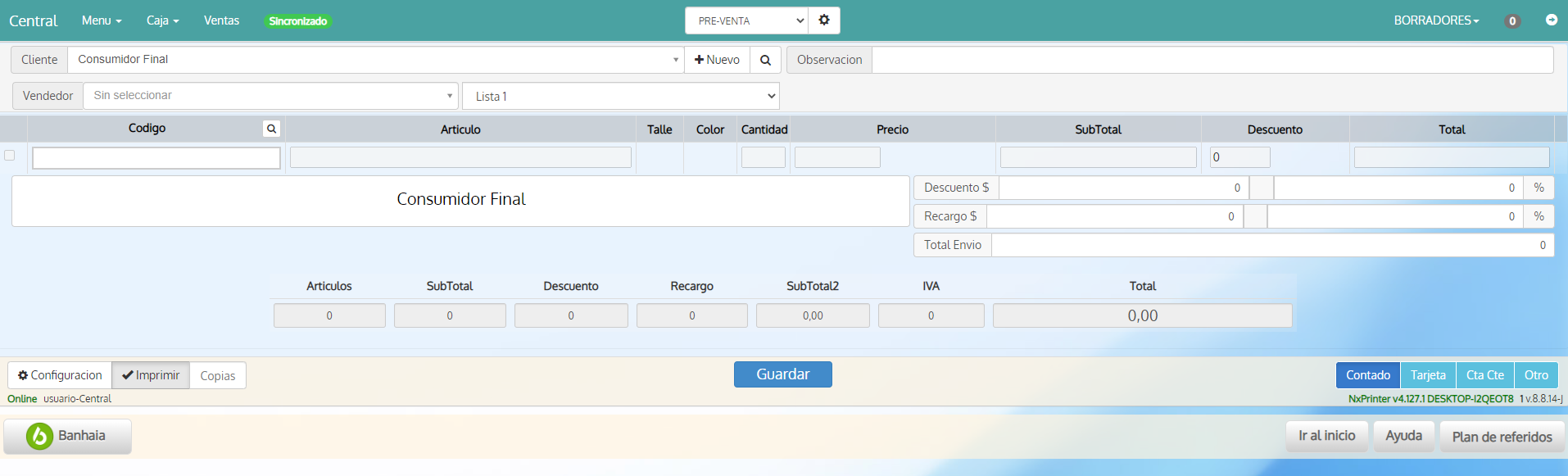 Ver Preventa | Ninox Docs