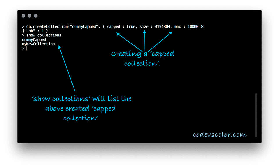 How To Create A Simple And Capped Collection In Mongodb Codevscolor