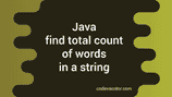 Java program to find the total count of words in a string - CodeVsColor