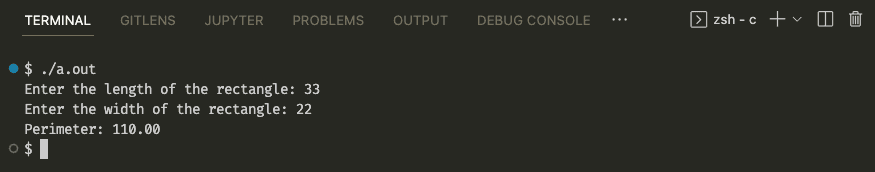 C program to find the perimeter of a rectangle - CodeVsColor