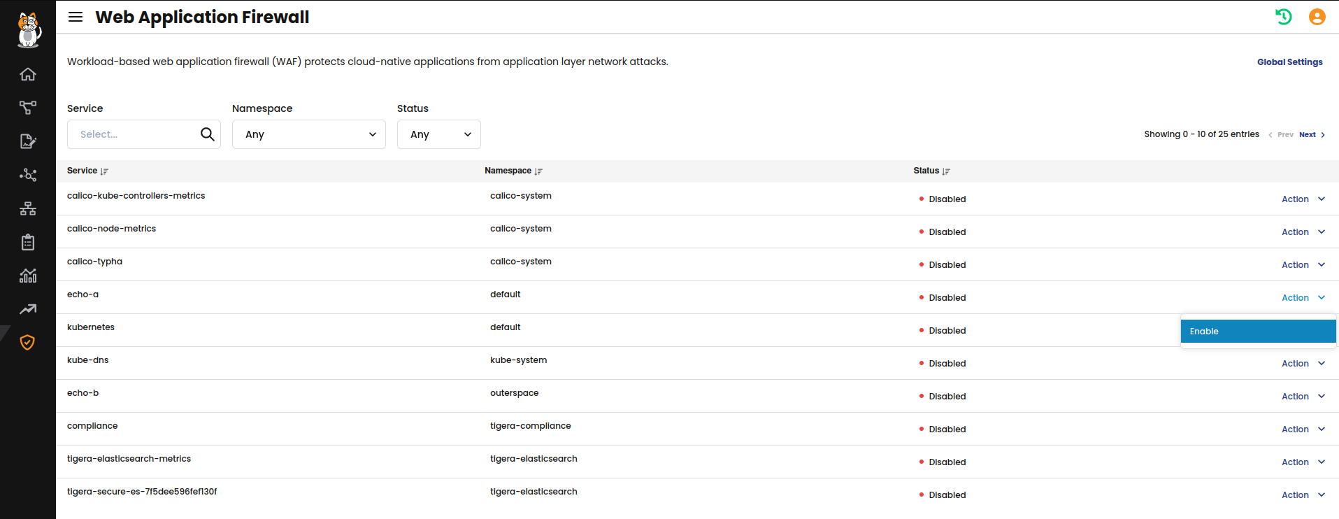 Workload-based Web Application Firewall (WAF) | Calico Documentation