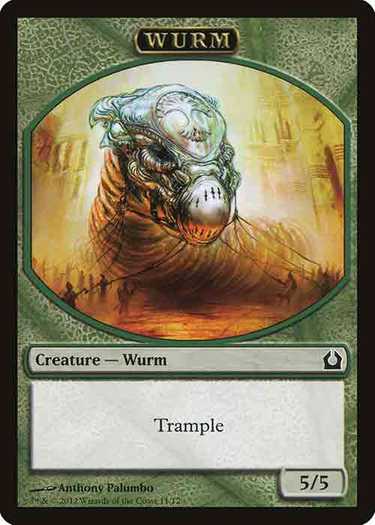 5/5 Green Wurm Creature Token | MTG.onl Tokens