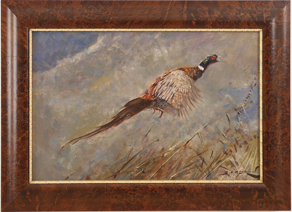 Scott Zuckerman Painting - Pheasant in Flight - 20th Century American ...