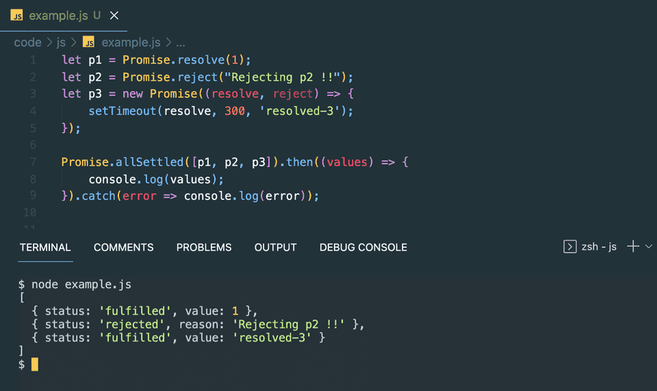 Difference Between Javascript Promiseall And Promiseallsettled Codevscolor