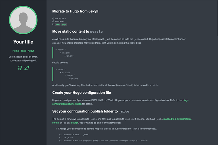 Complete List | Hugo Themes