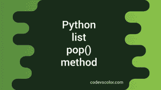 Python list pop() method - CodeVsColor