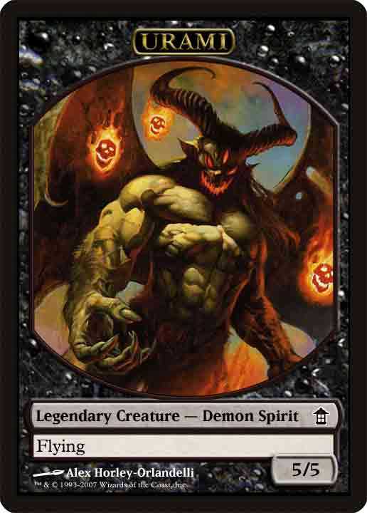 5/5 Black Urami Legendary Creature Token | MTG.onl Tokens