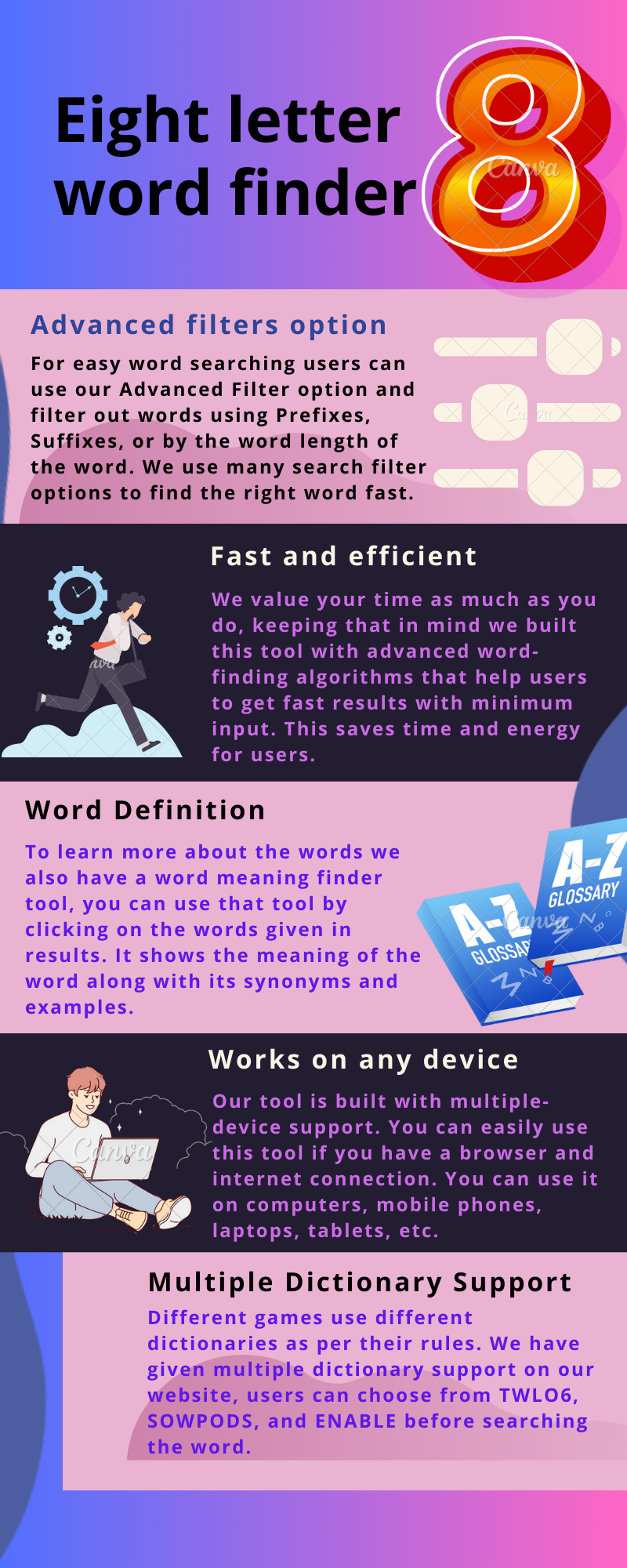 The 8-Letter word finder online tool - Free word finder