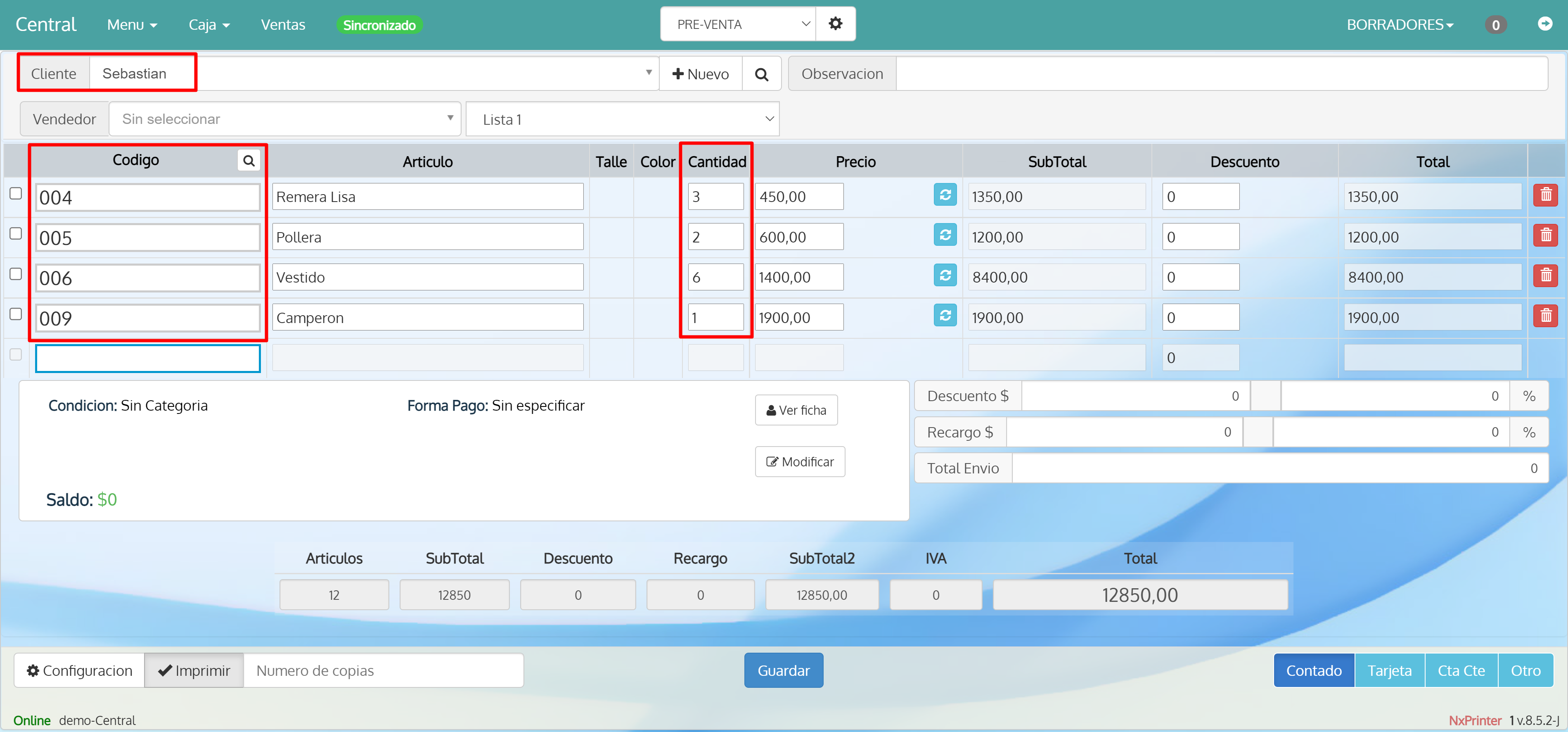 Nueva preventa | Ninox Docs