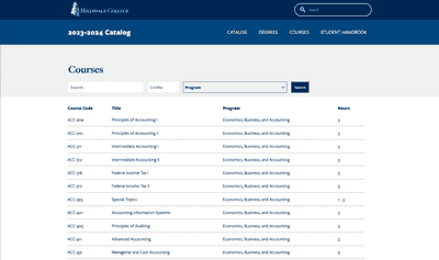 Display Options for Courses and Degrees — Clean Catalog
