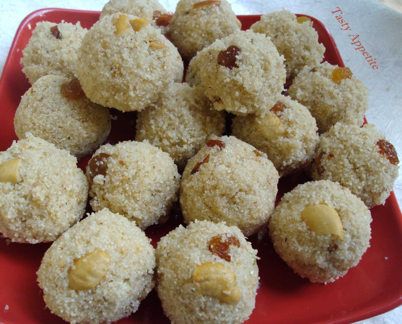 Rava Ladoo | Semolina Ladoo | Tasty Appetite
