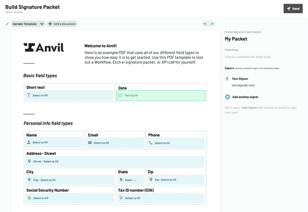 New feature: Embed document template, e-sign packet, and Workflow ...