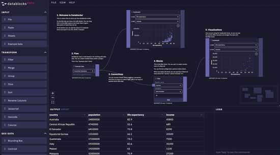 datablocks - A Node Based Editor for Working with Data - webkid blog