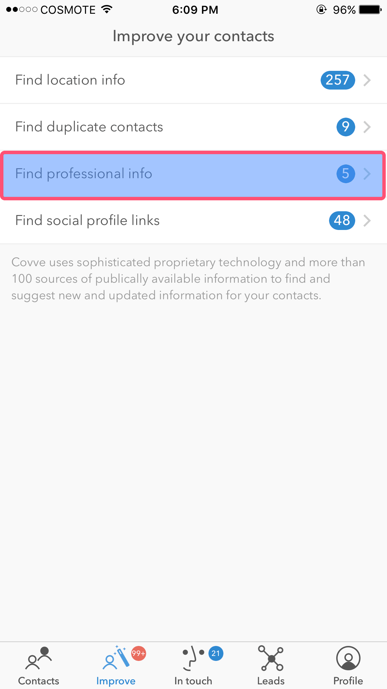 How to add job information to my contacts - Covve