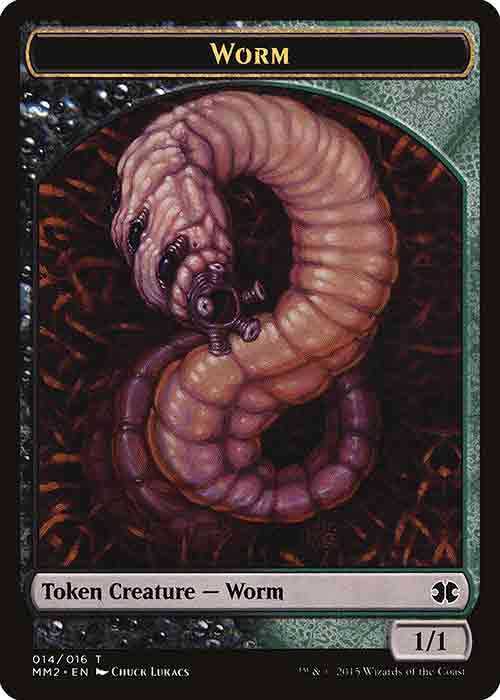 1/1 Black Green Worm Creature Token | MTG.onl Tokens