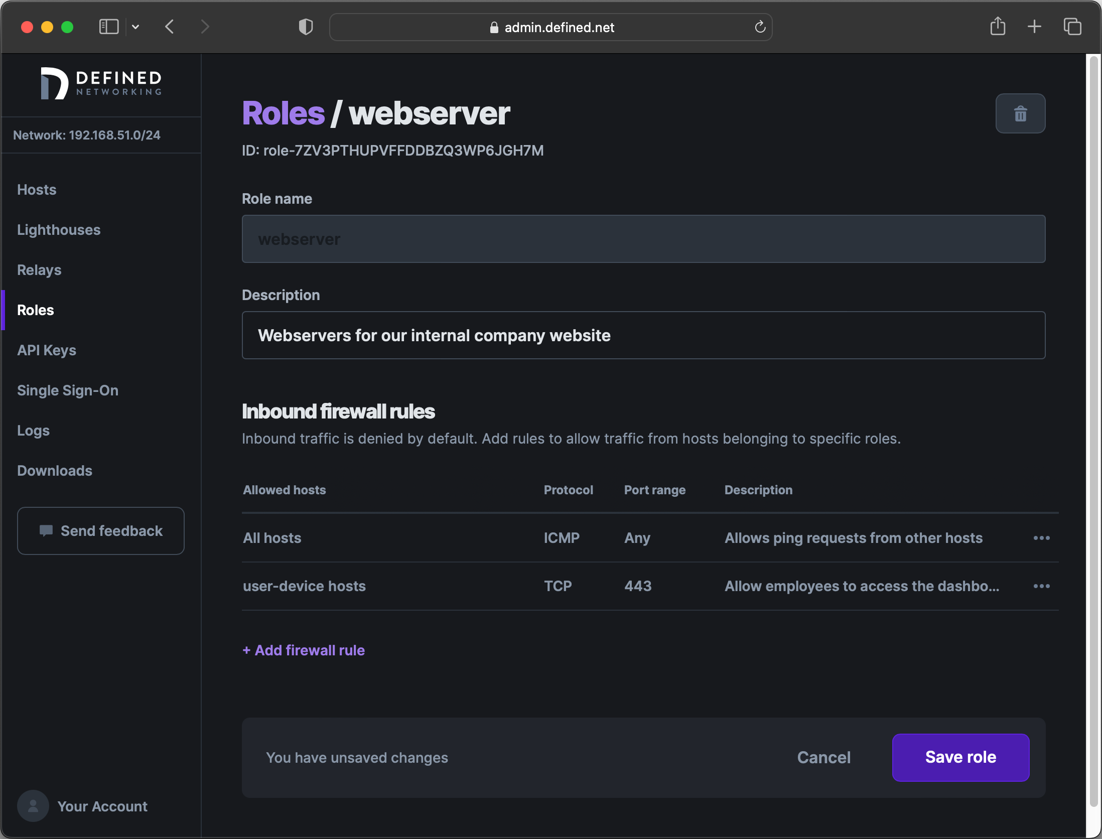 Creating Firewalls Using Roles and Tags | Managed Nebula Docs