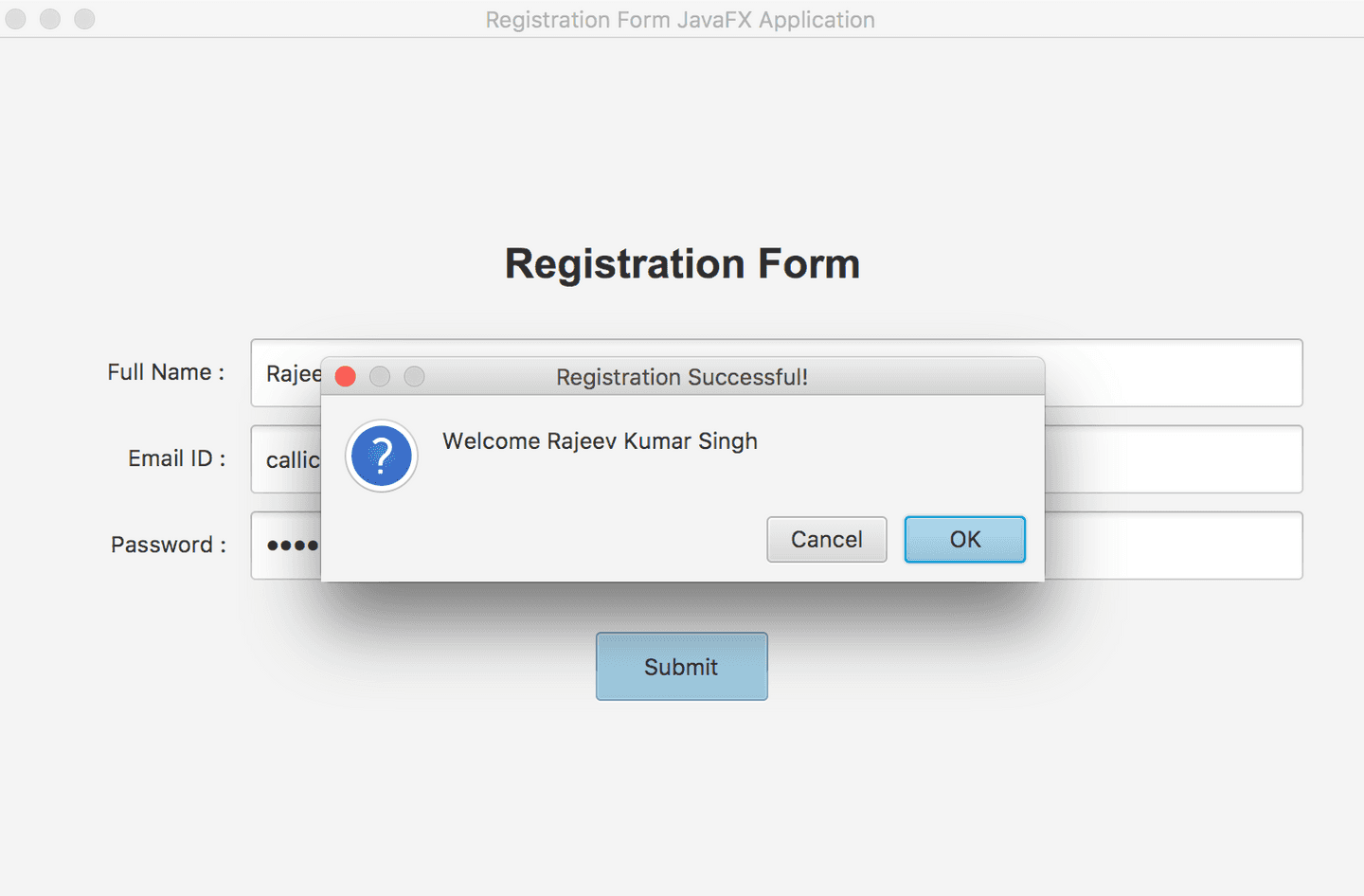 Creating a registration form in JavaFX | CalliCoder