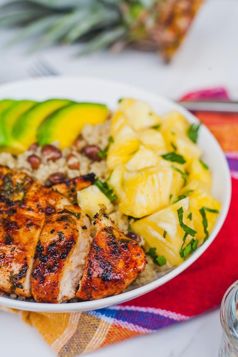 High Protein Caribbean Bowl | Olive & Mango