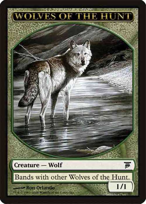 1/1 Green Wolves of the Hunt Creature Token | MTG.onl Tokens