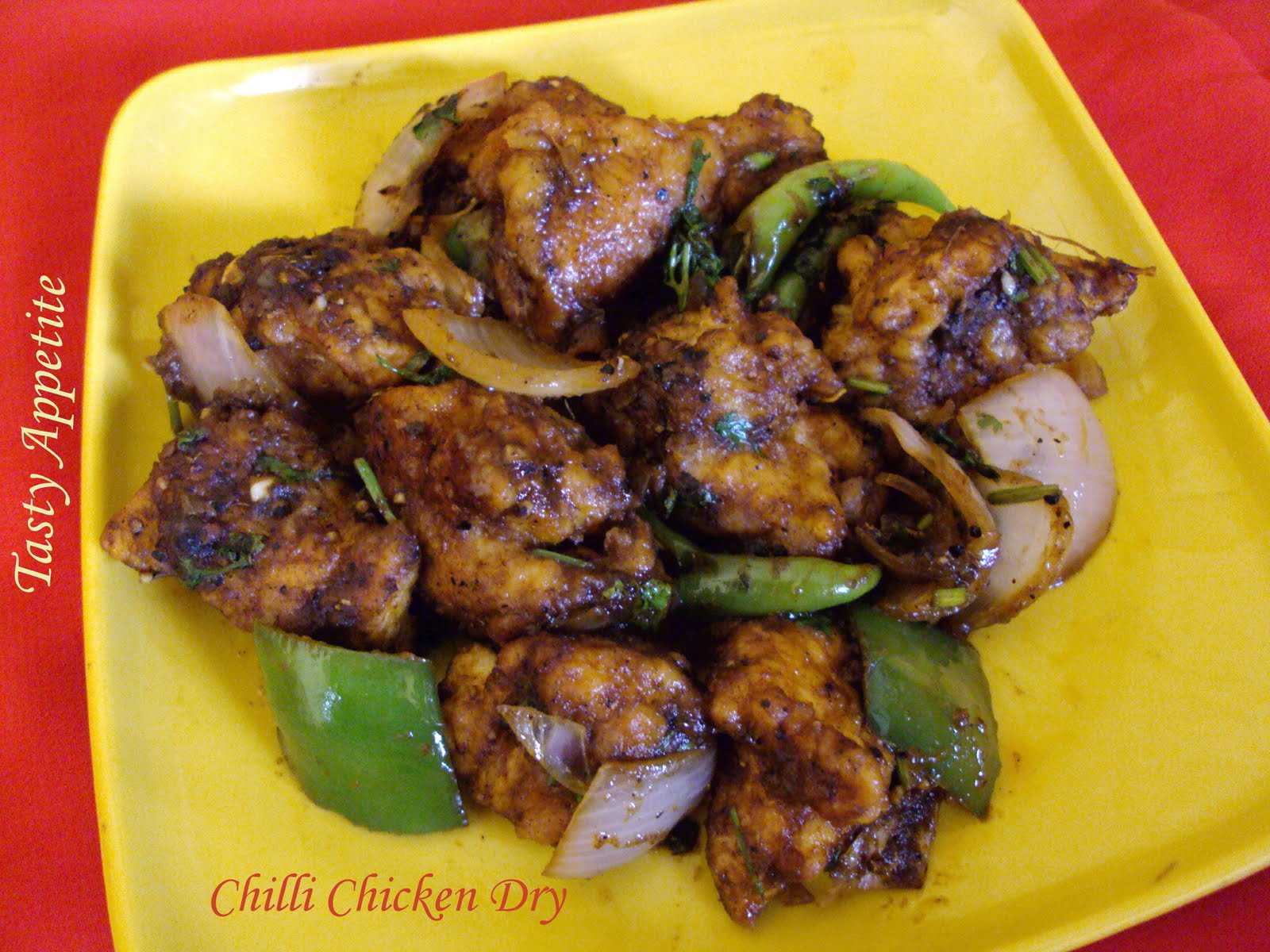 Chilly chicken Dry | Restaurant Style | Tasty Appetite