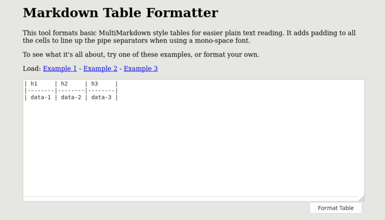 Format Markdown Table Table To Markdown