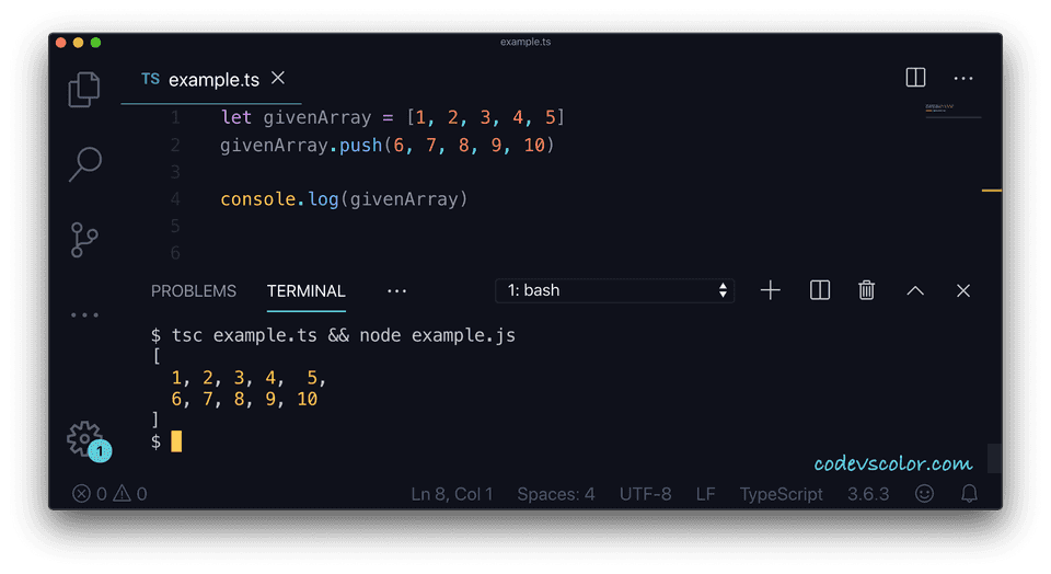 TypeScript add one or more elements to an array - CodeVsColor