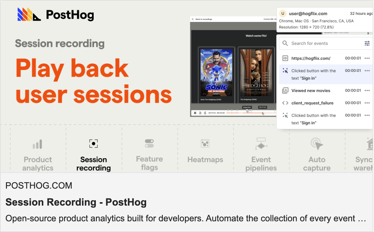 Using Gatsby and Puppeteer to create dynamic Open Graph images - PostHog