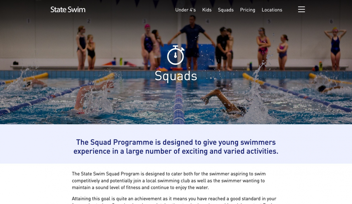 State Swim Website Design | Adelaide | Blis Web Agency