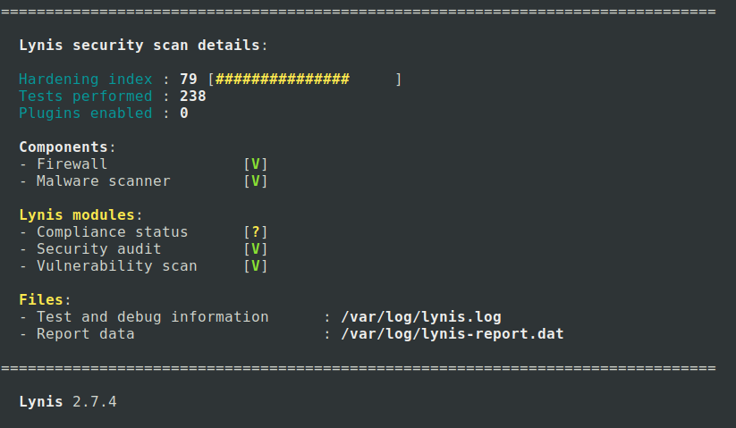 Audit your web server using Lynis | Kinaro's blog of things